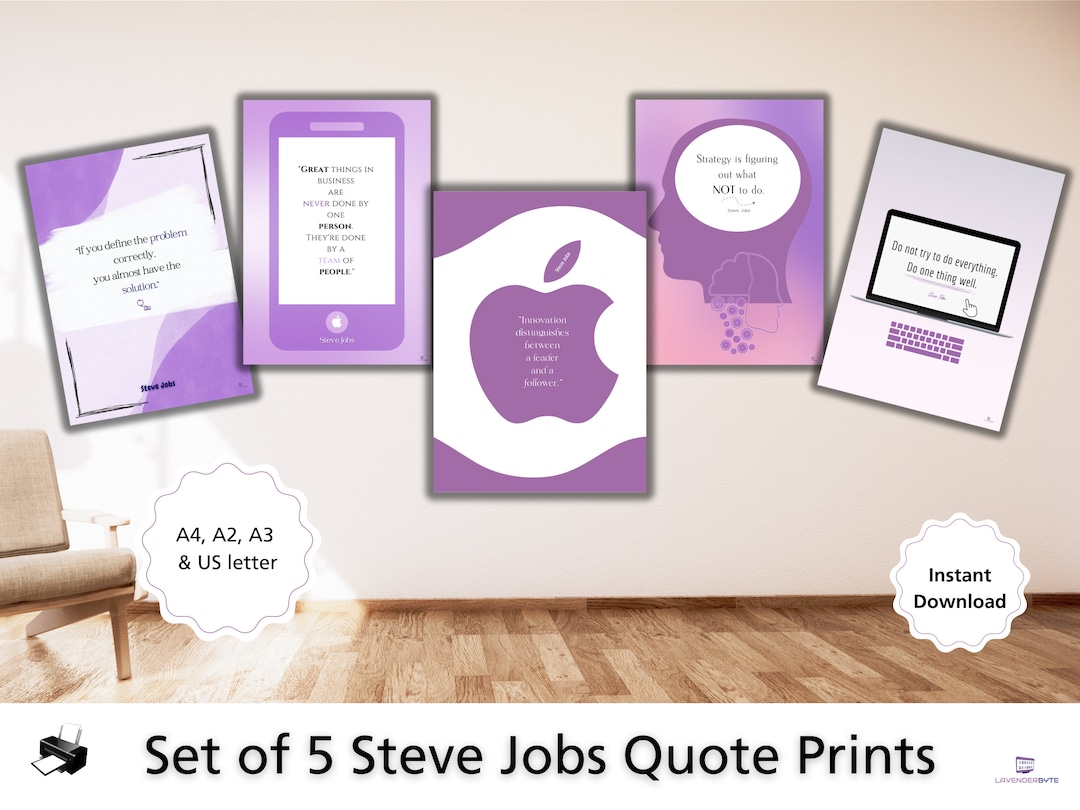 Steve Jobs Classroom Posters Bundle: Inspirational Tech Quotes & Apple ...