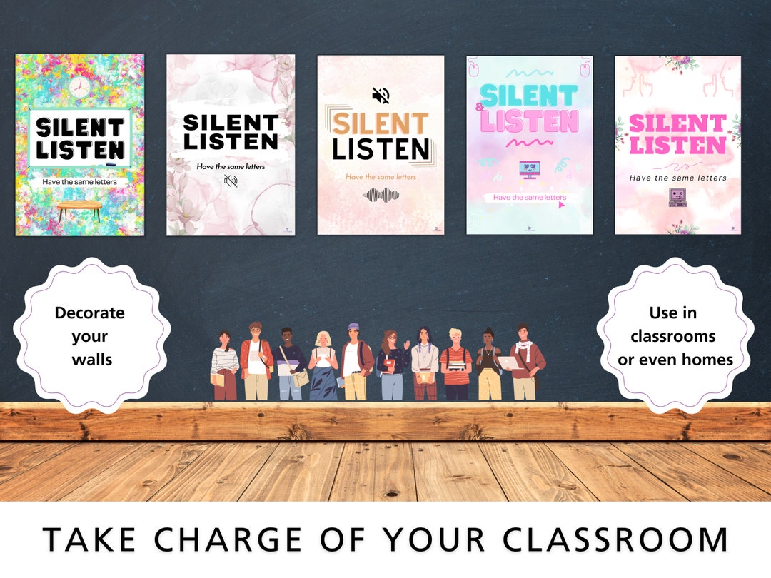Classroom Management Poster: "be Quiet" Wall Art for Silent Listening ...