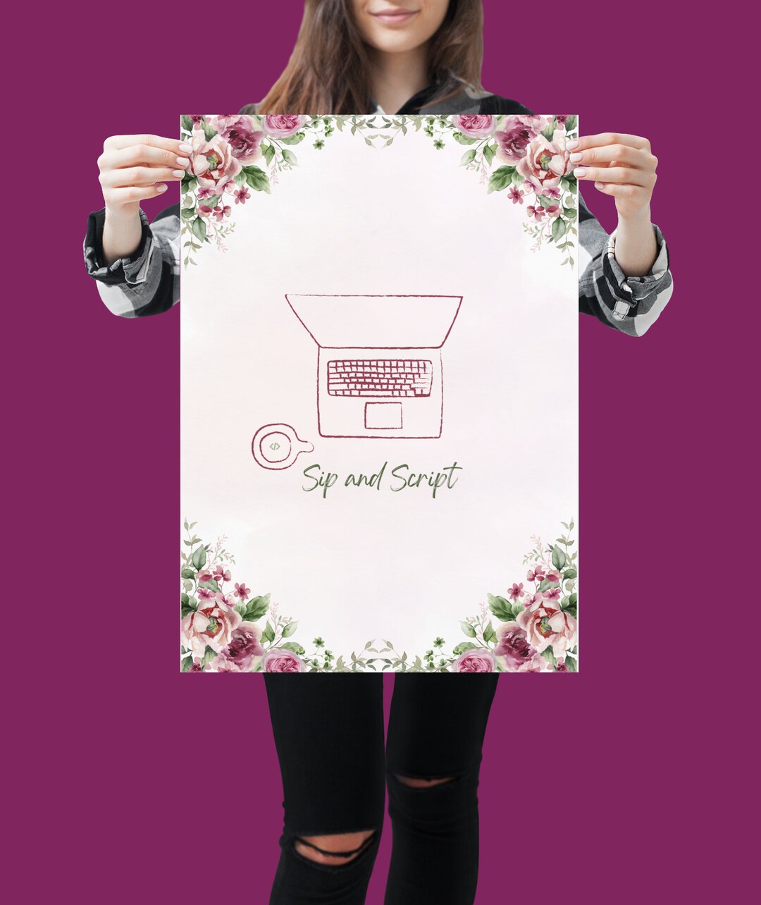 Code Girls Wall Art - Computer Science Student Programmer Woman Poster ...