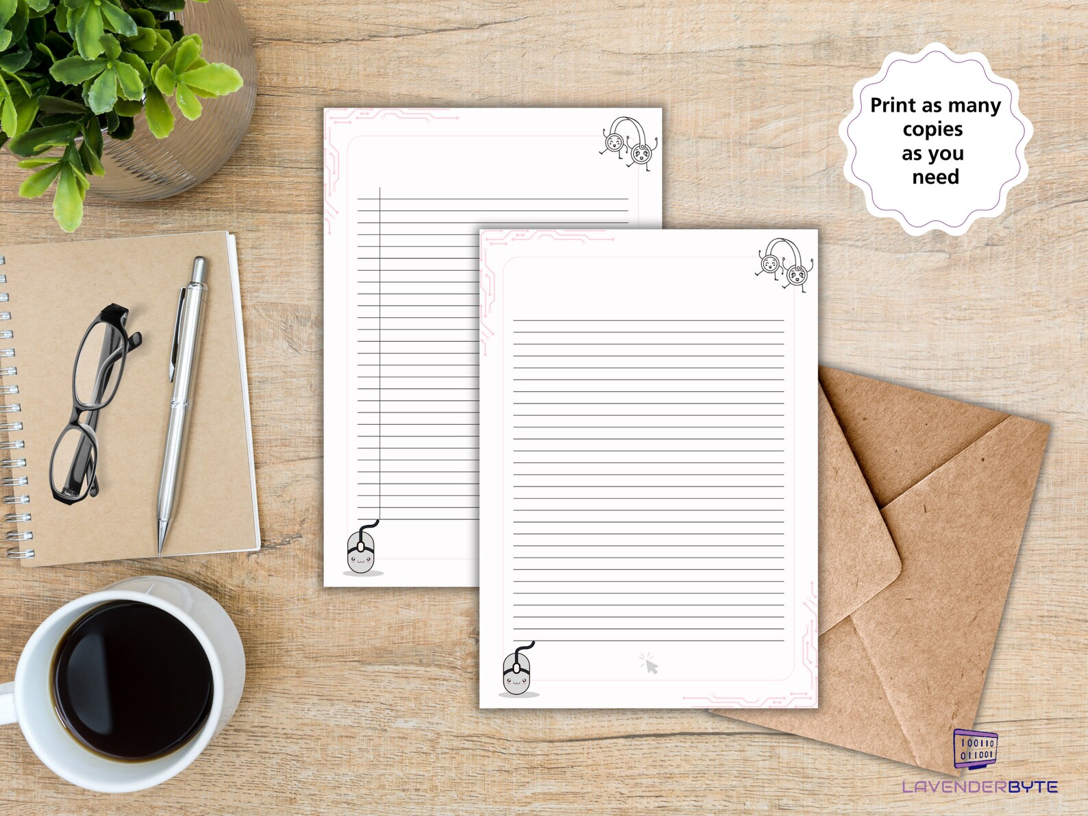 Kawaii Letter Paper Back to School Student Stationery Penpals for Tech ...