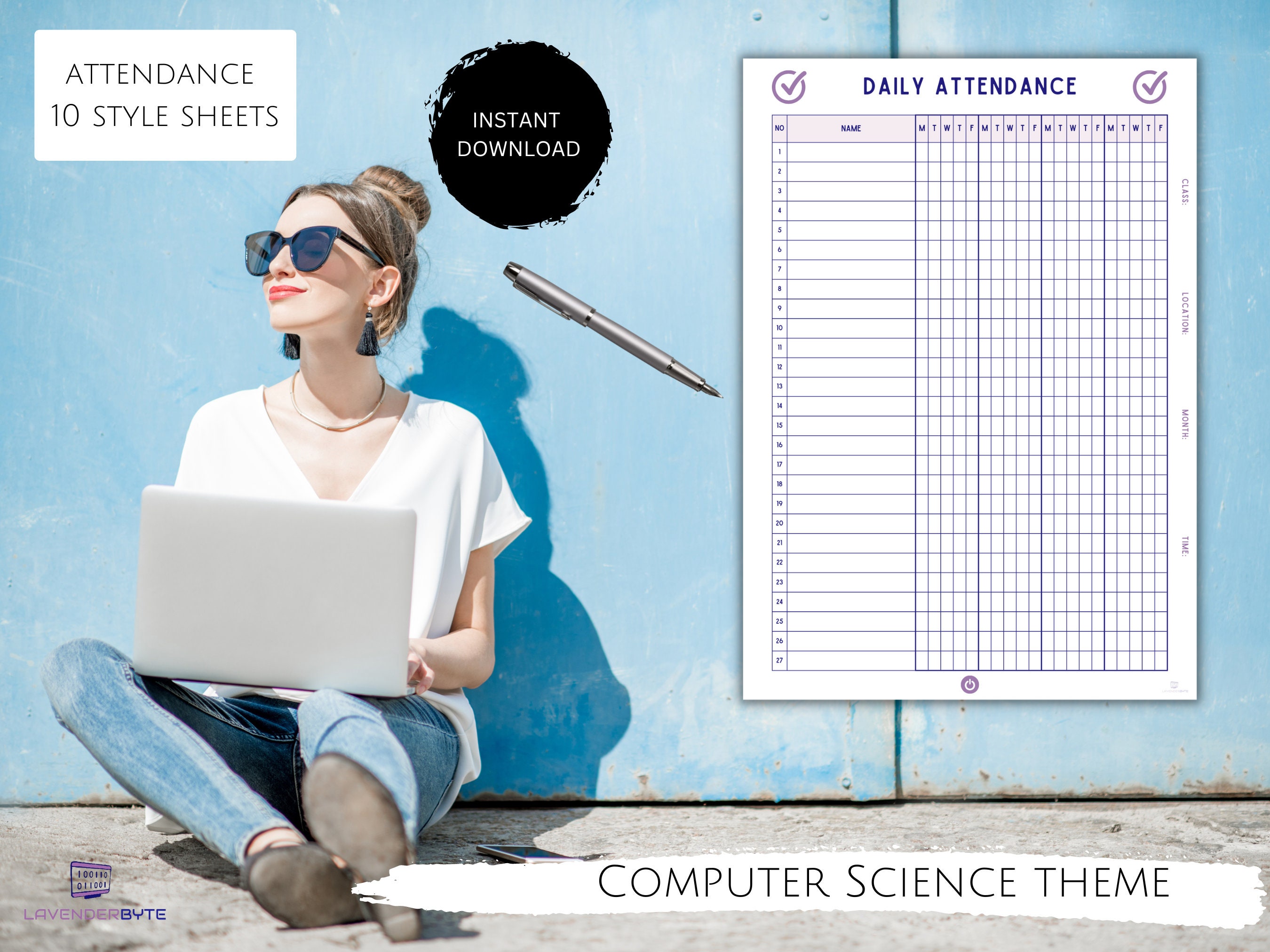 Attendance List: Progress & Grade Tracker printable Checklist, Daily ...