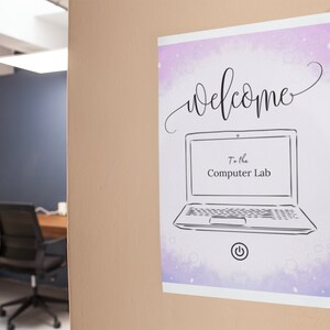 Welcome to the Computer Lab Classroom Decor Set | Teacher Door Signs ...