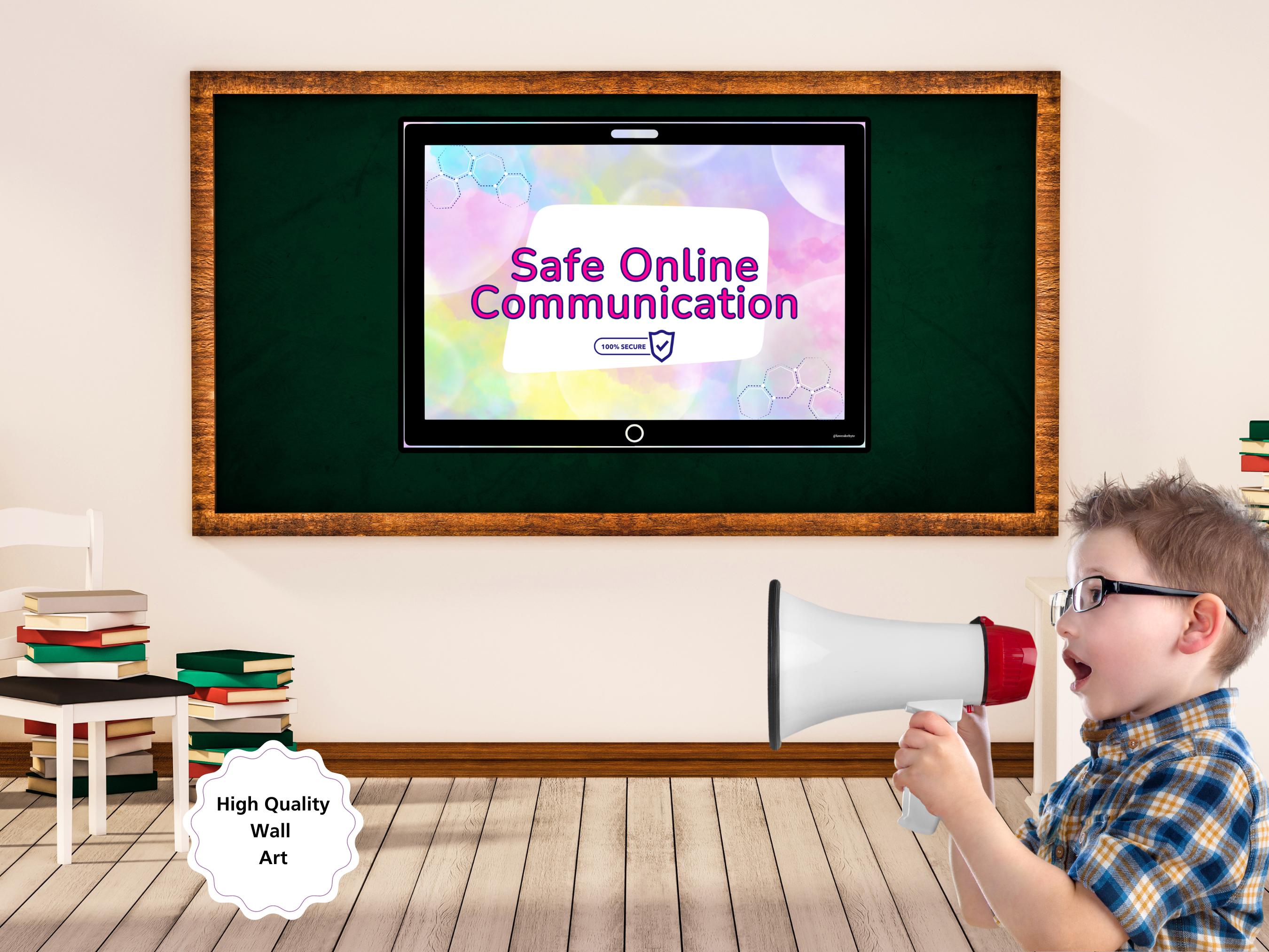 Safe Online Communication Posters set of 5 Digital Printable Computer ...