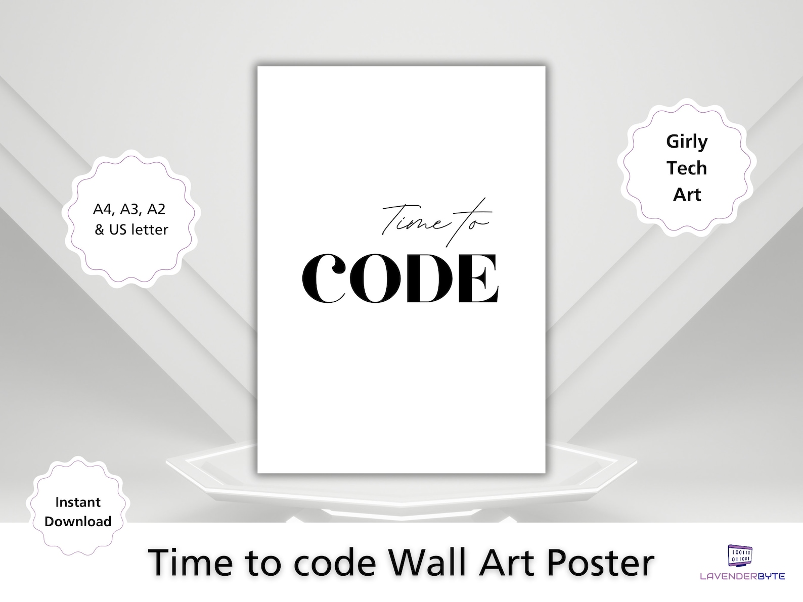 Coding für Mädchen Wand Kunst | Time to Code | Programmiererinnen | Computer Science Print ...