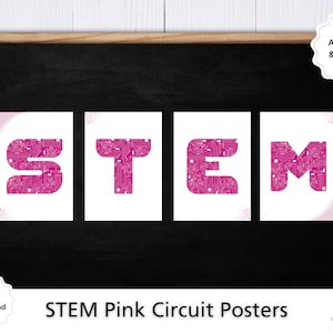 Classroom STEM Pink Circuit Posters - Computing Inspiring Tech Display ...