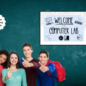 Computer Lab School Sign Classroom Decor Teacher Door Signs Computers ...