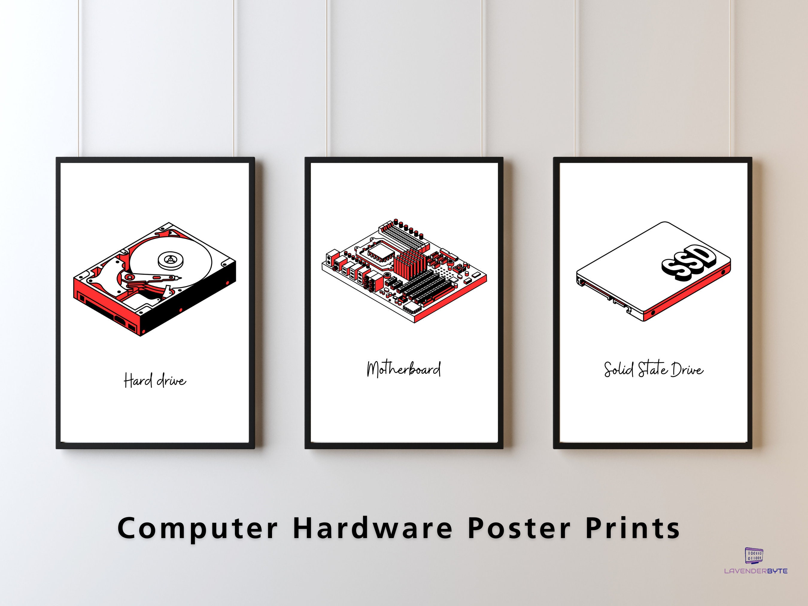 Tech Art Decor Computer Parts Prints - Tech Classroom Posters Set of 15 ...