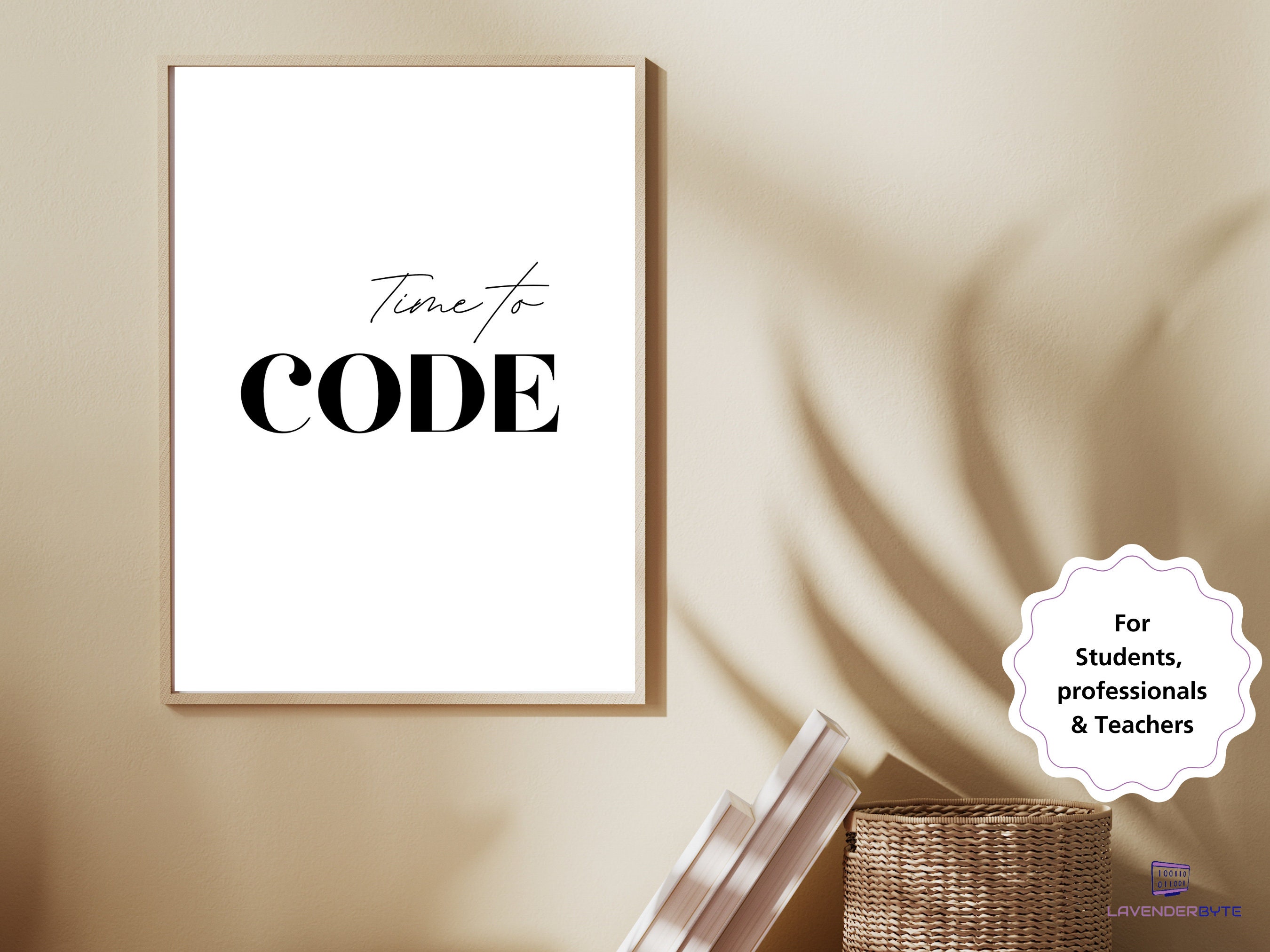 Coding für Mädchen Wand Kunst | Time to Code | Programmiererinnen | Computer Science Print ...