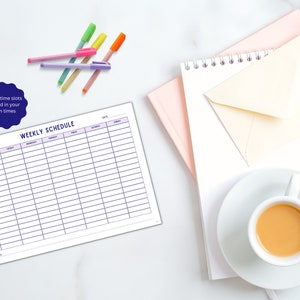 Hourly Weekly Schedule | Computer Science and Technology | Printable ...