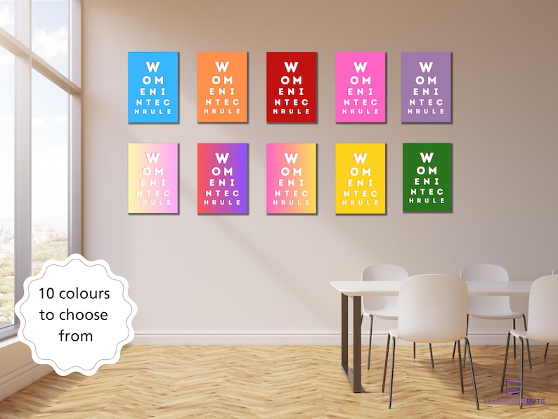 Women in Tech Eye Chart Poster: Classroom Decor (digital Download ...