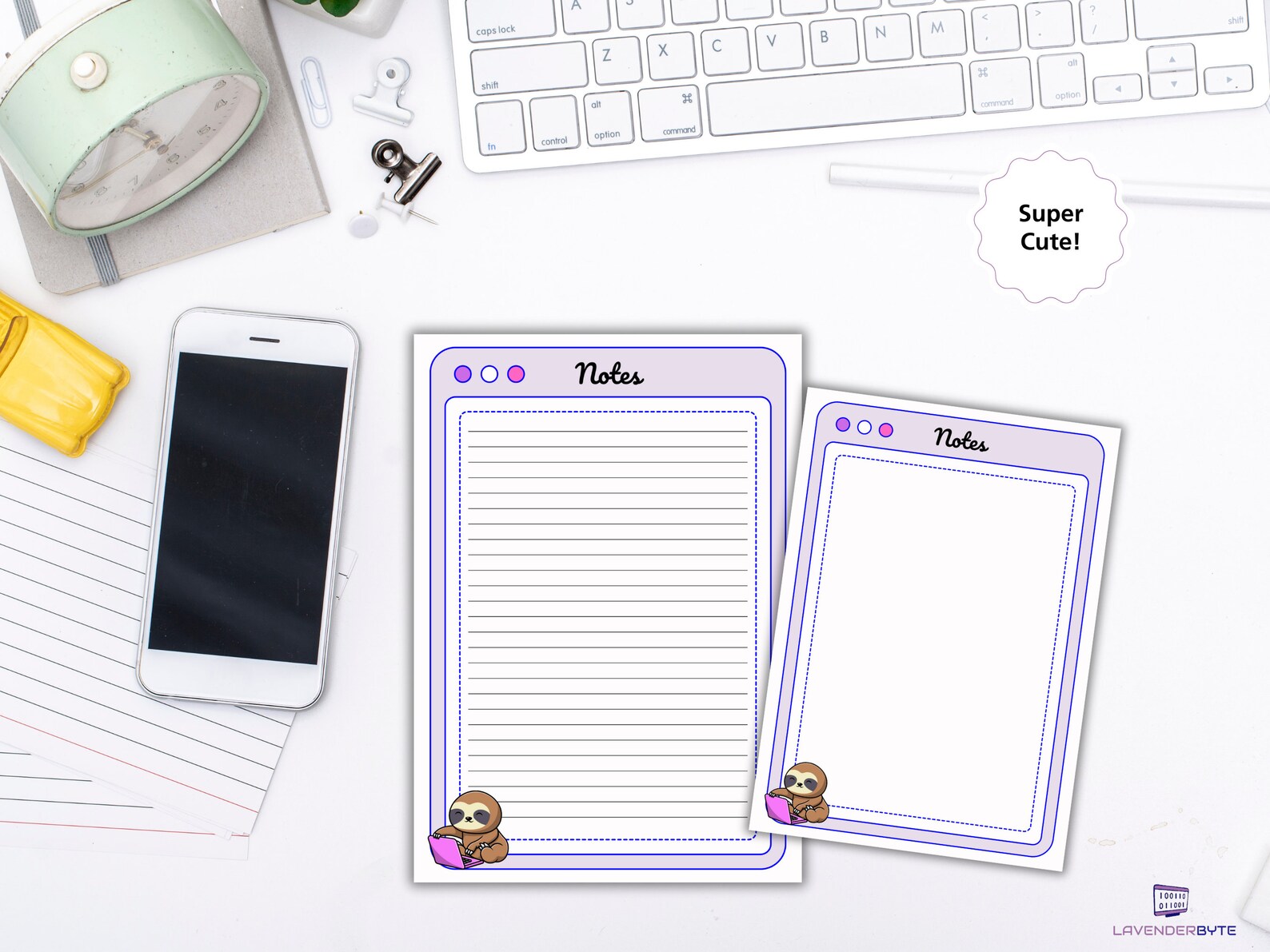 Cute Sloth Adorable Animals Stationery for Tech Lovers:computer Science ...