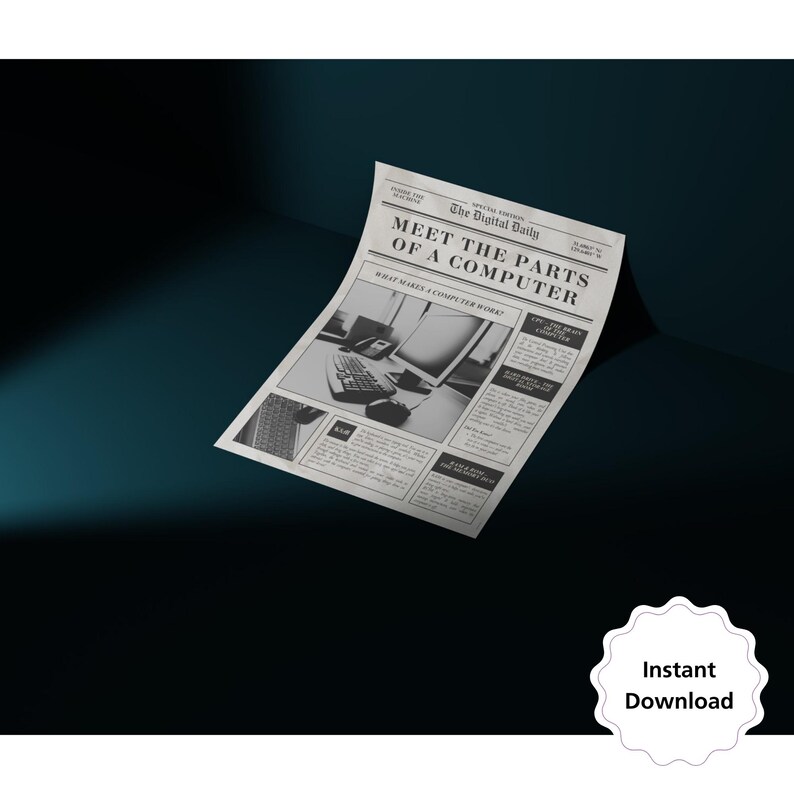 Meet the Parts of a Computer Poster – Newsletter Style – Perfect for ...