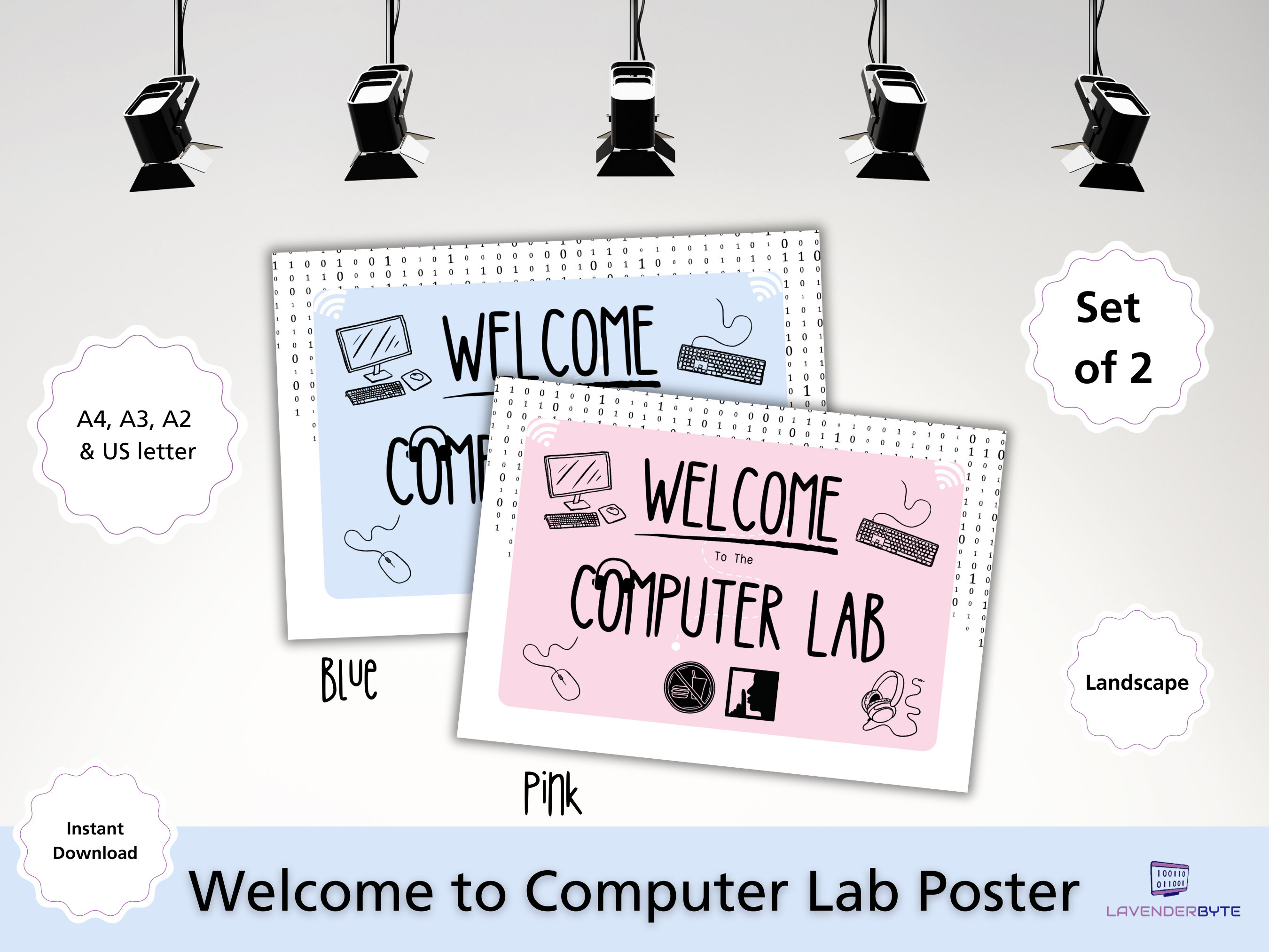 Computer Lab School Sign Classroom Decor Teacher Door Signs Computers ...