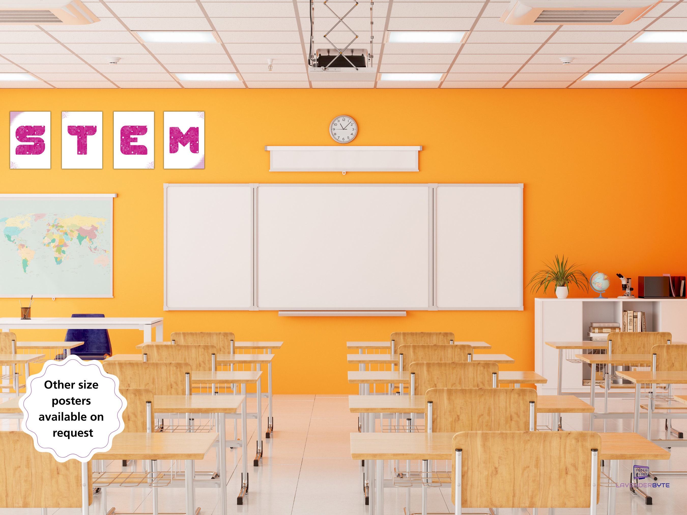 Classroom STEM Pink Circuit Posters Computing Inspiring Posters Tech ...