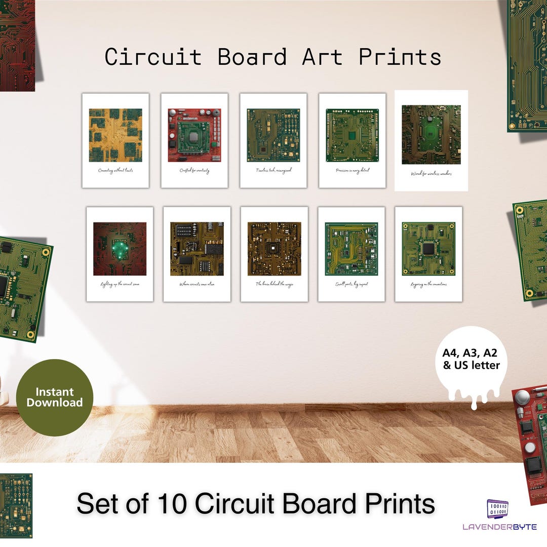 Set of 10 Circuit Board Posters | Modern Tech Art Prints | Unique ...