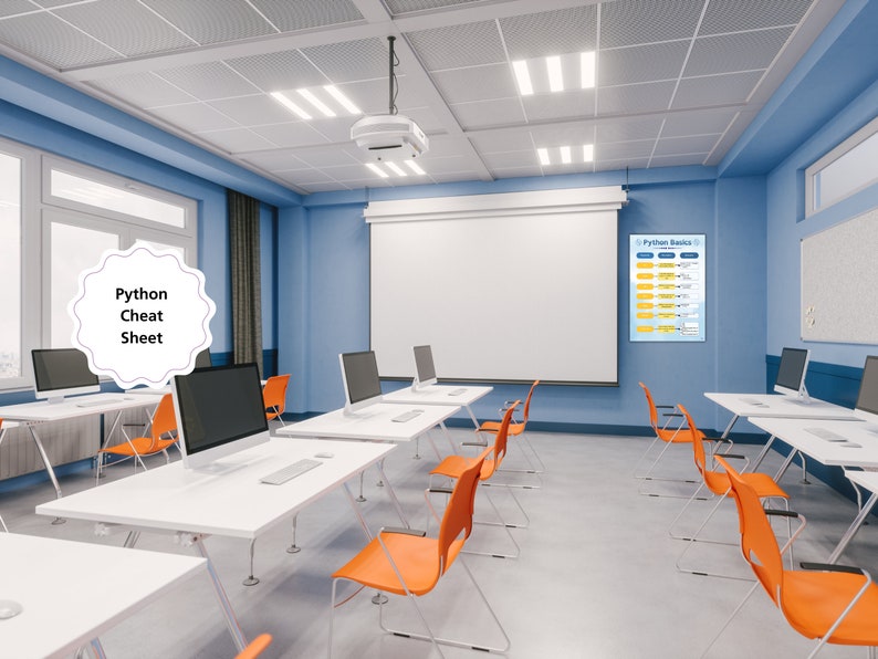 Python Cheat Sheet Printable Poster For Software Engineers Programmers Beginners Computer