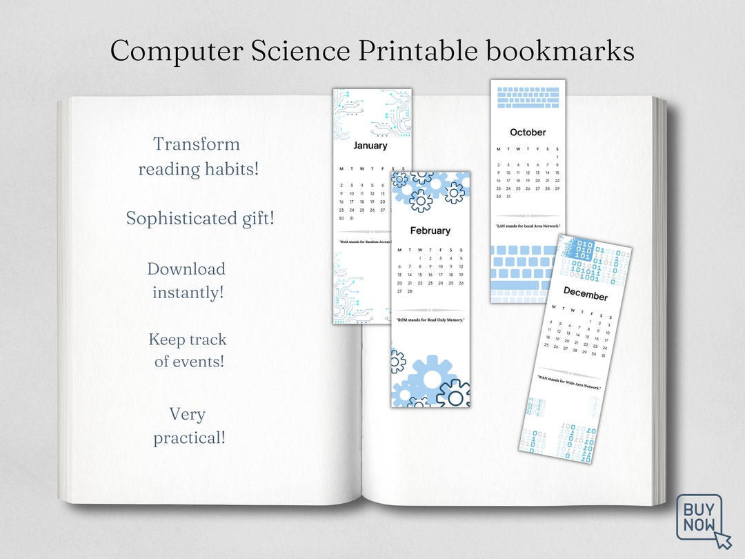Technology Bookmarks Computing Student Gifts Bookmark - Etsy