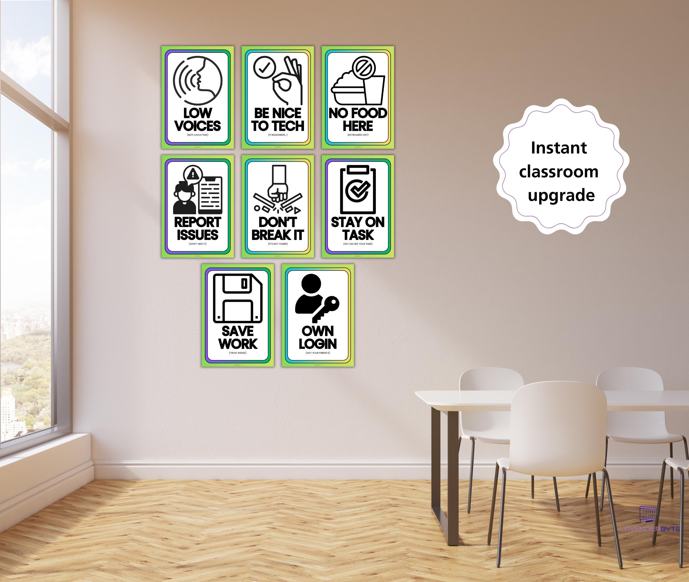 Computer Lab Rules Posters Printable | Computing Classroom Decor | KS2 ...