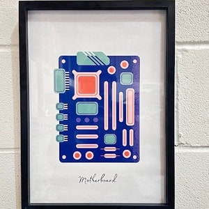 Tech Gift Classroom Office Decor Poster - Computer Hardware Part Wall ...