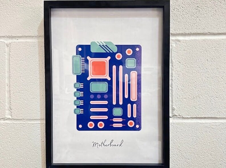 Tech Gift Classroom Office Decor Poster - Computer Hardware Part Wall ...