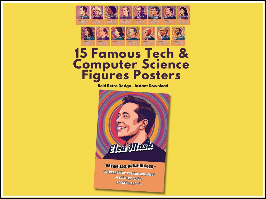 Tech Figures Posters – Retro STEM Classroom Decor (digital Download ...
