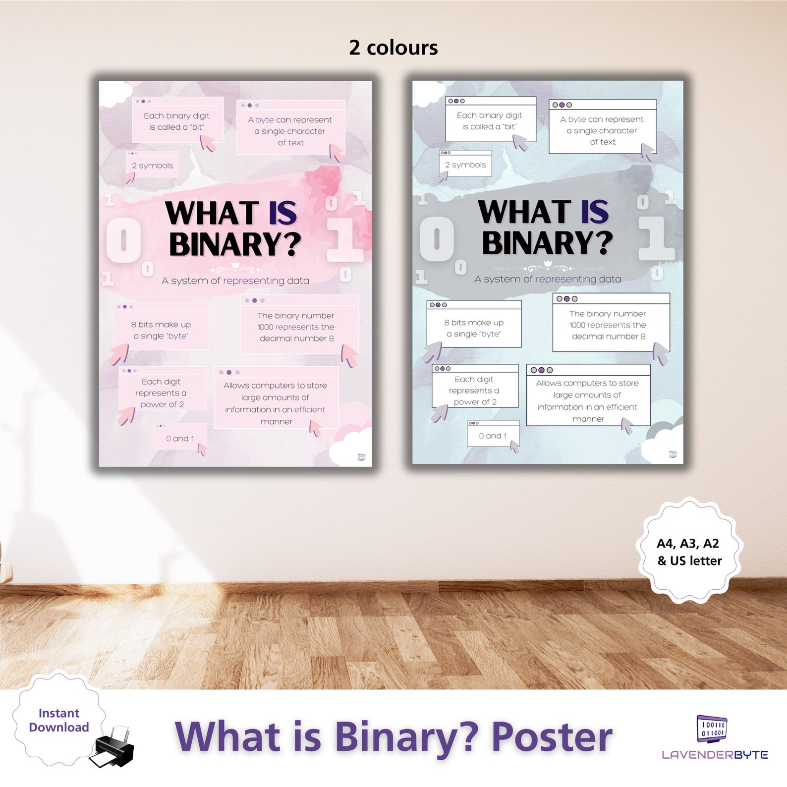 A Level And Gcse Cheat Sheet Computer Science Programming Posters Binary Byte Bits Computing