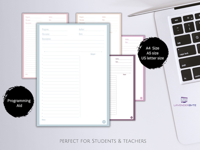 Coding Template Programming Template Note Pages Algorithm Lined Paper Printable Computer Science