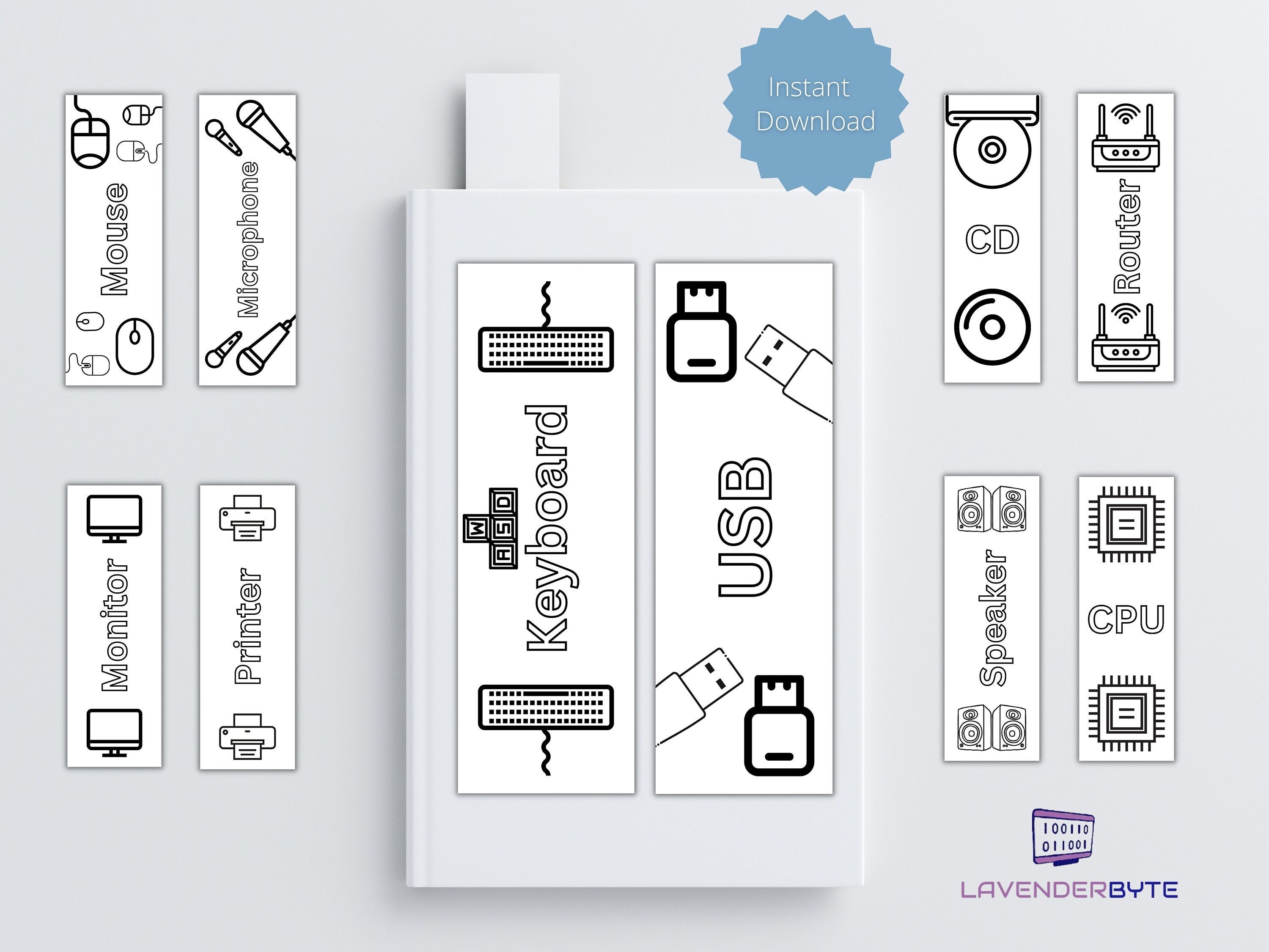 Bookmarks Colouring Technology Computer Science Bookmarks Printable ...