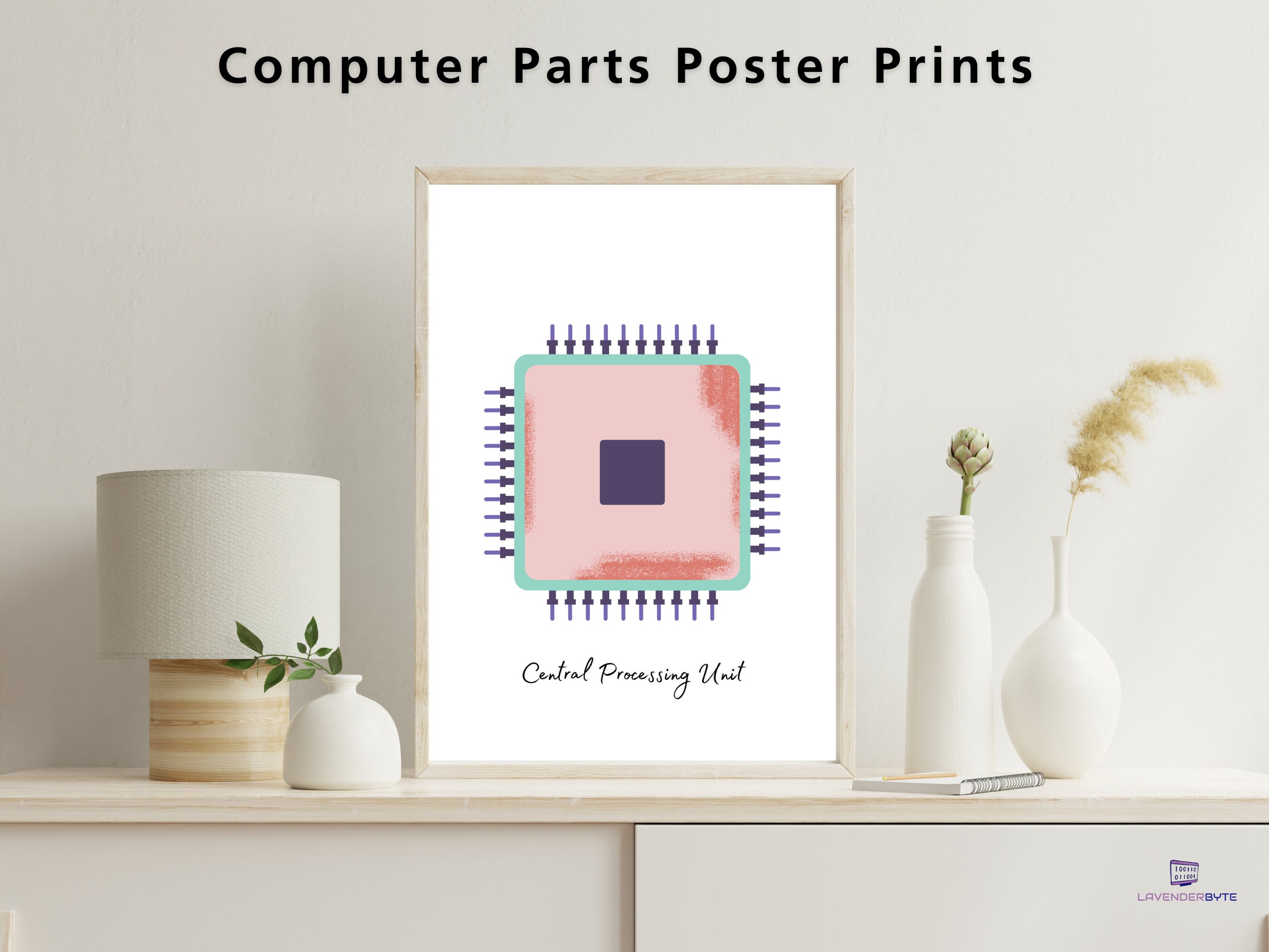 Tech Gift Classroom Office Decor Poster Computer Hardware Part Wall ...