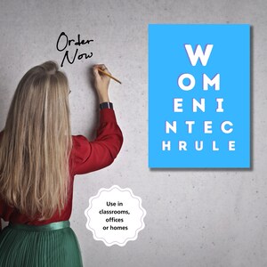 Women in Tech Rule Classroom Display Poster: Eye Chart Printable Art ...