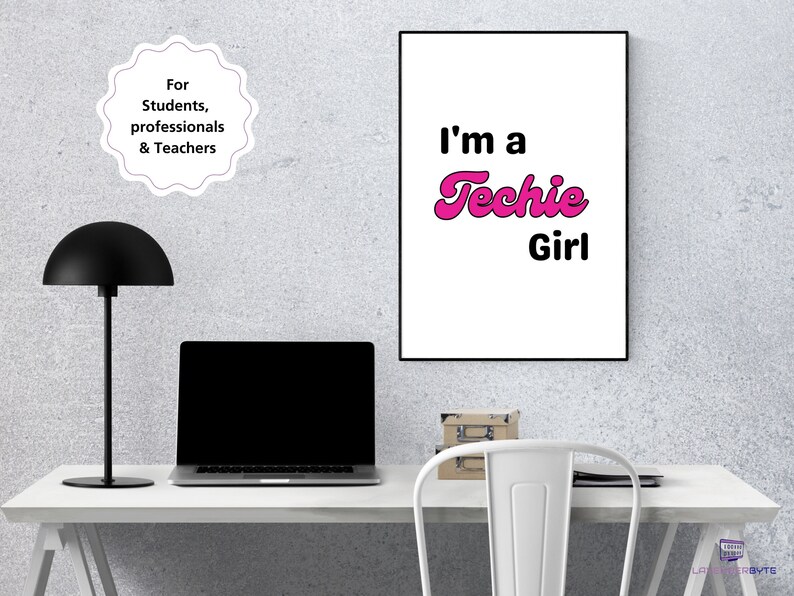 Techie Girl Retro Poster | Computer Science Wall Art - Etsy