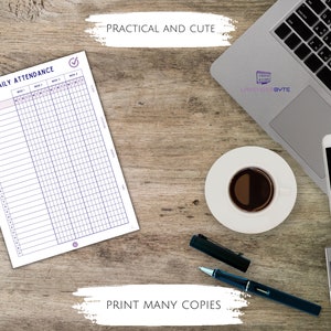 Attendance List: Progress & Grade Tracker |printable Checklist, Daily ...