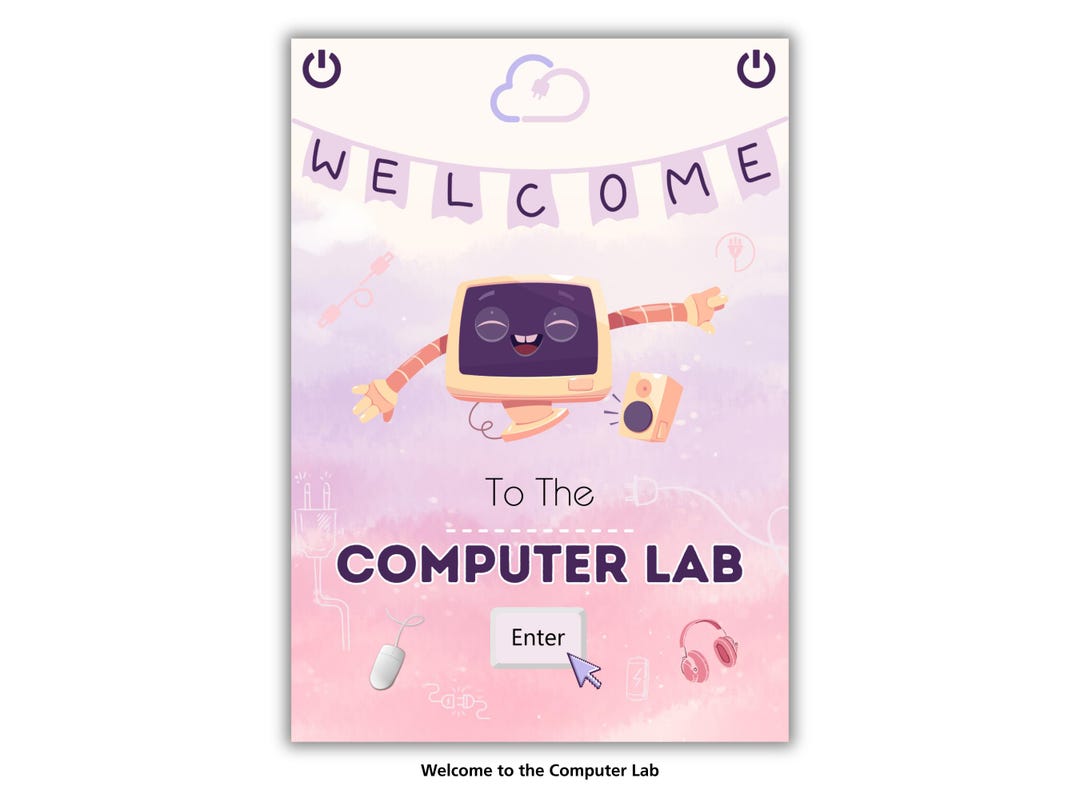 Computer Lab Welcome Poster | Tech Classroom Door Display - Etsy Australia