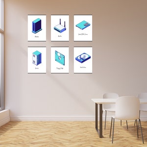 Computer Parts Prints: Tech Classroom Posters Set of 12 for GCSE STEM ...
