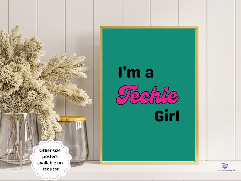 Techie Girl Retro Poster | Computer Science Wall Art - Etsy