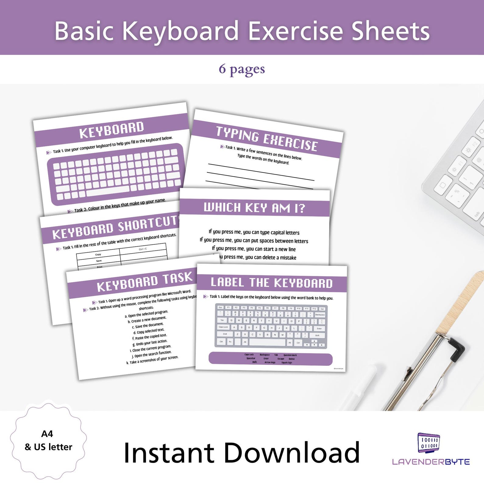 Beginner Keyboard Typing Worksheets | Learn to Type | Fun & Easy Typing ...