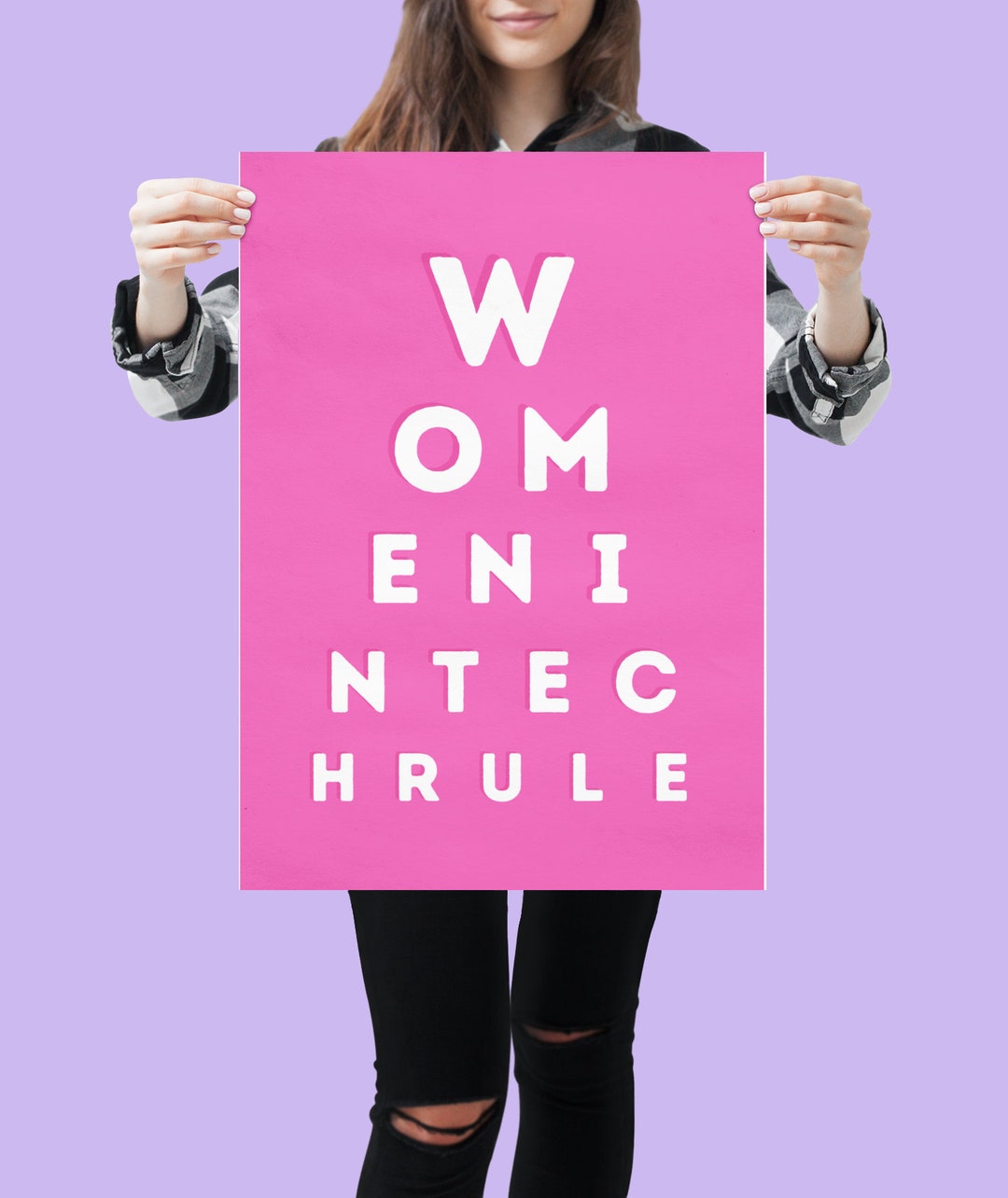 Women in Tech Rule Classroom Display Poster: Eye Chart Printable Art ...