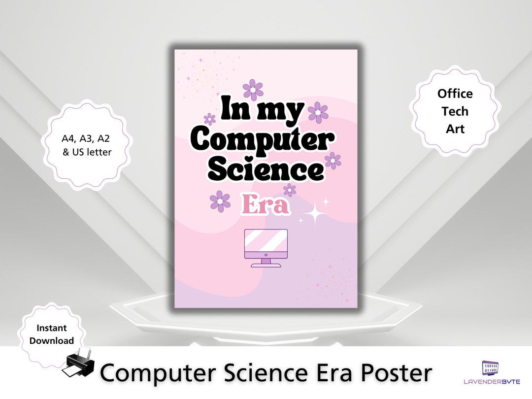 In My Computer Science Era Pink Retro Tech Poster - Women in Coding ...