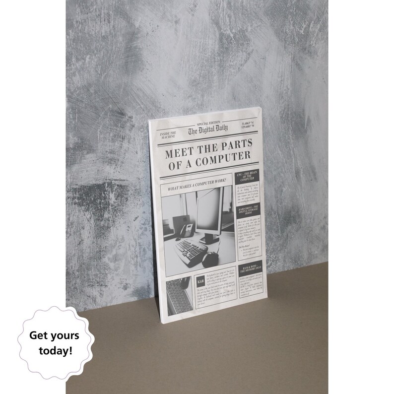 Meet the Parts of a Computer Poster – Newsletter Style – Perfect for ...