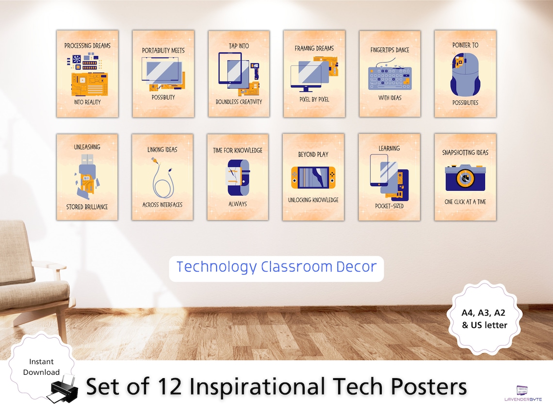 Computer Hardware Posters - Inspiring Tech Classroom Display Set of 12 ...