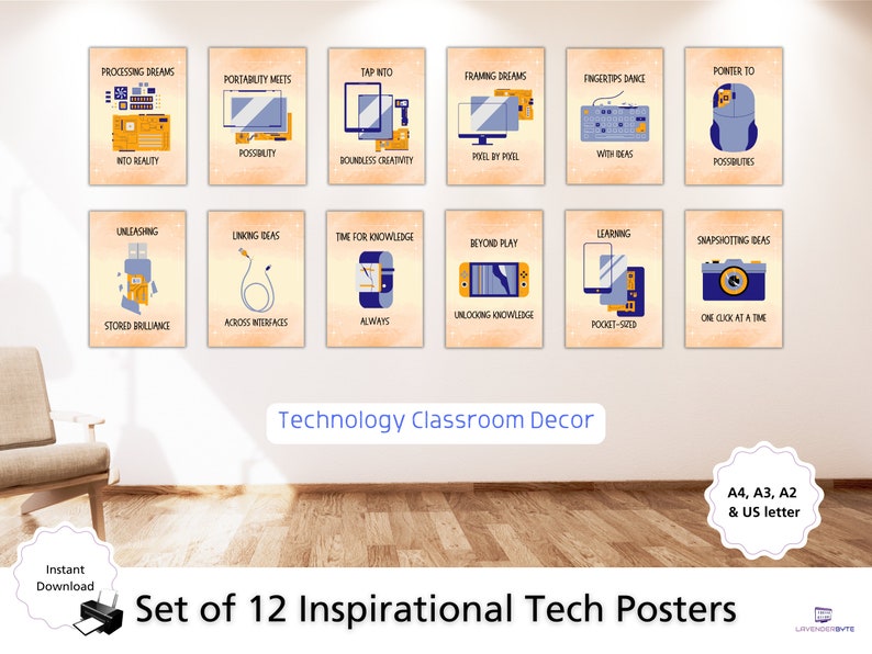 Computer Hardware Posters - Inspiring Tech Classroom Display Set of 12 ...