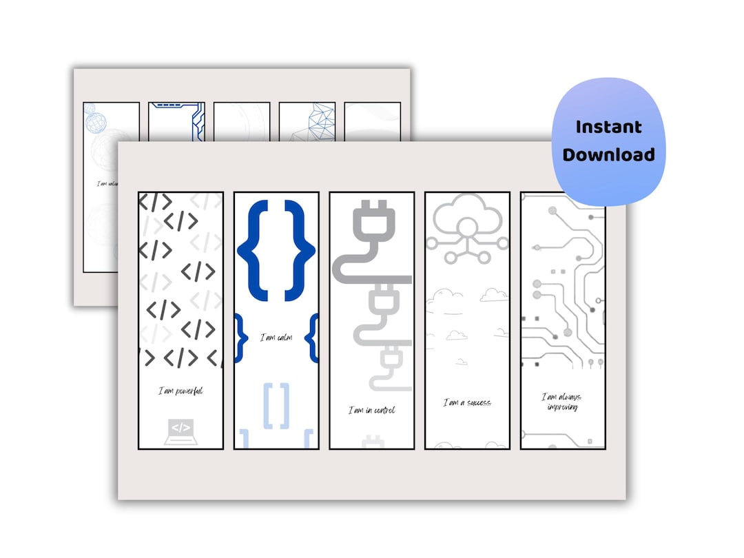 Computer Science Bookmarks Printable – Tech Affirmations Geek Gift - Etsy
