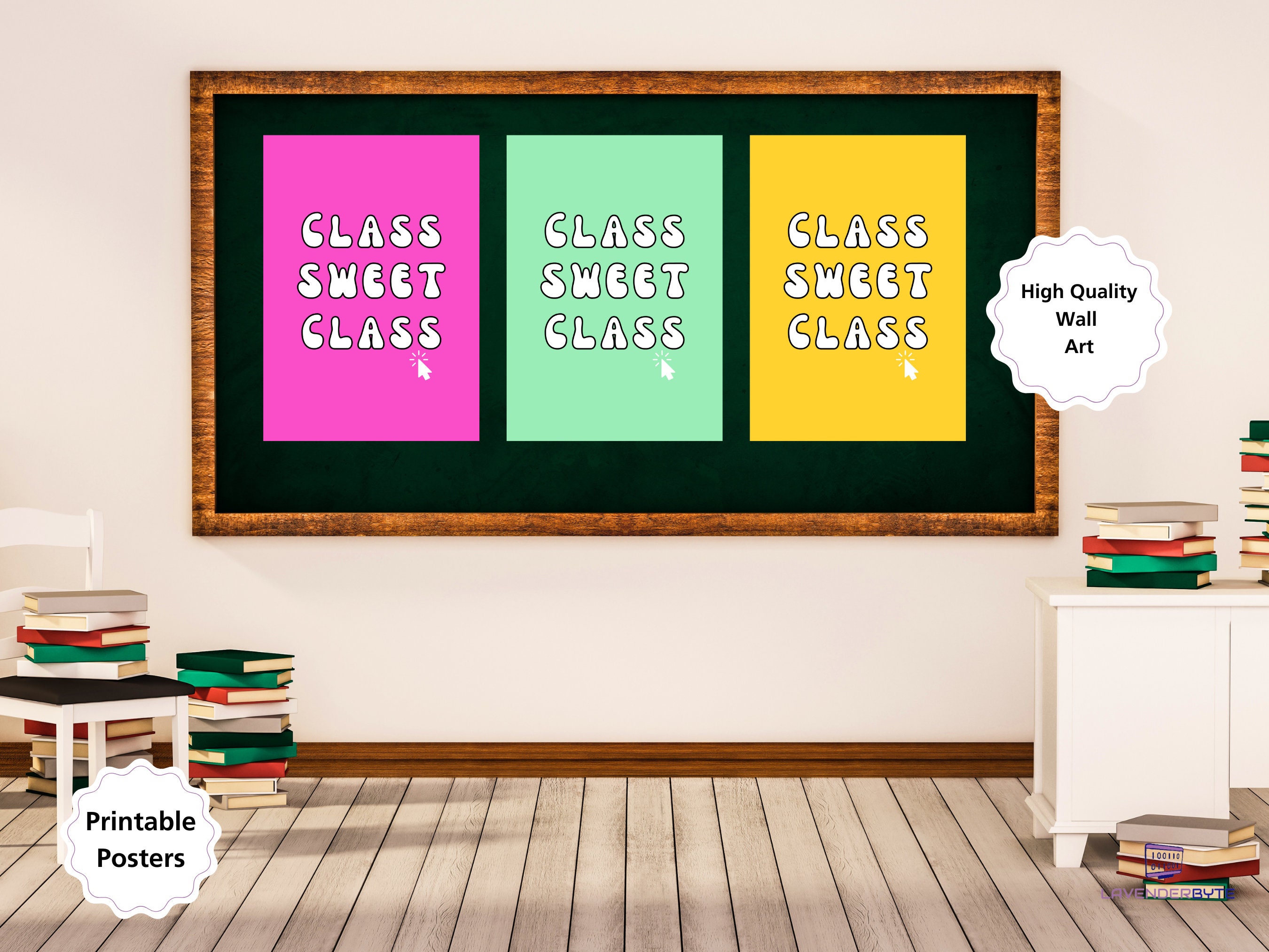 Retro Classroom Poster Class Sweet Class Typography Print, Computer ...