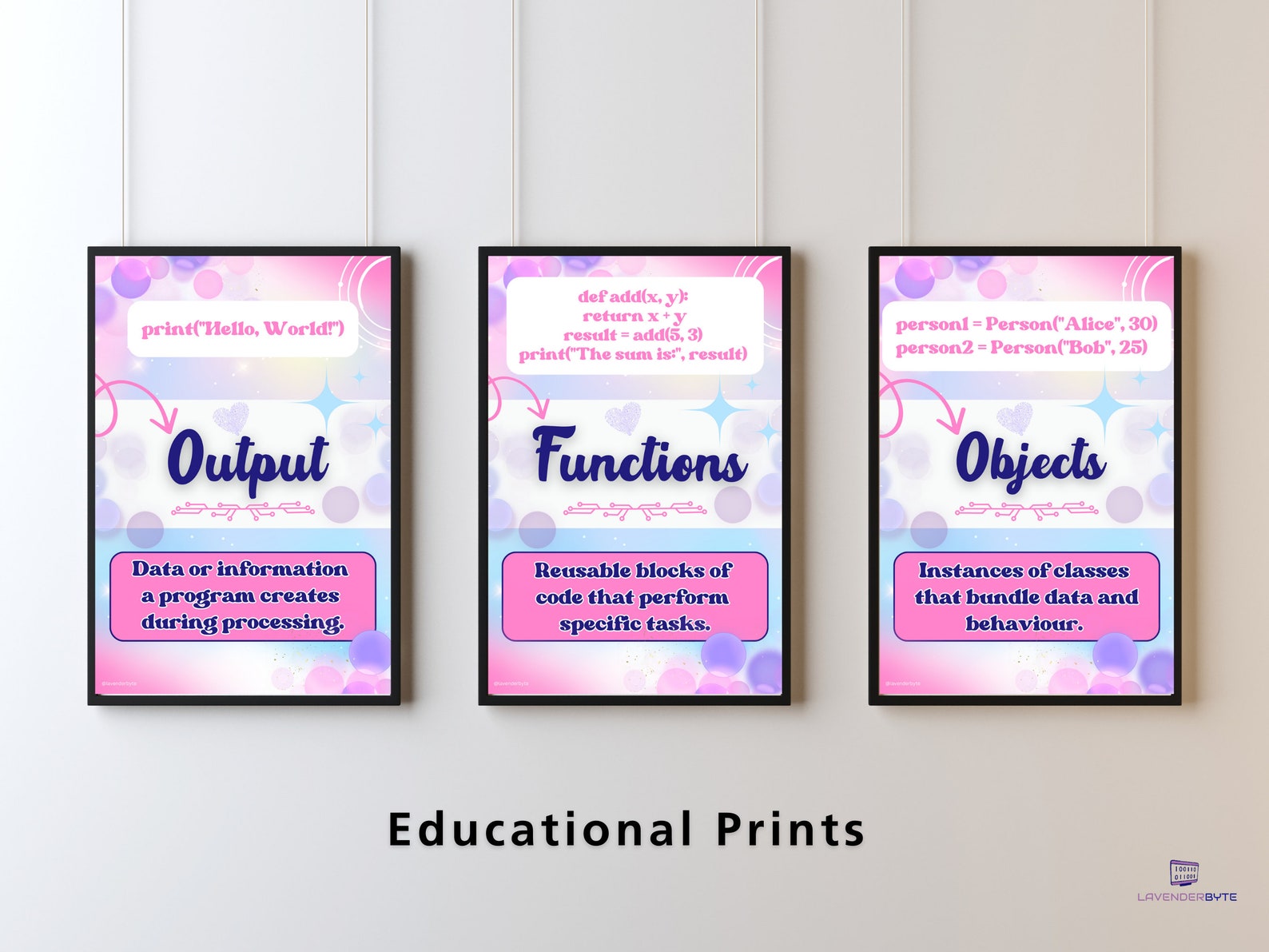 Programming Cheat Sheet Posters - Coding Basics Computer Science Technology Classroom Bundle Set ...