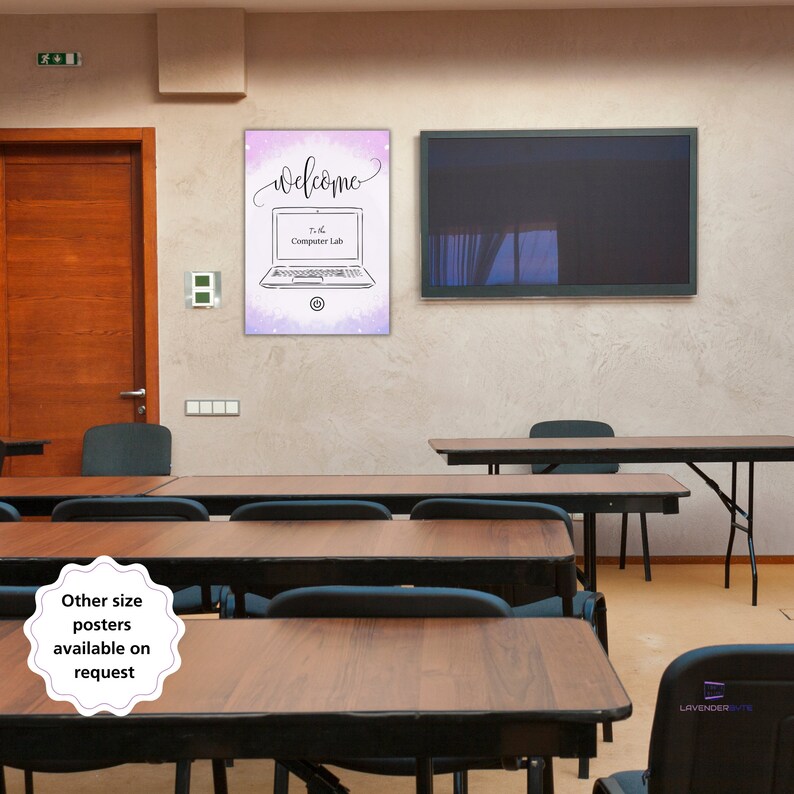 Computer Lab Welcome Poster | Tech Classroom Door Display - Etsy