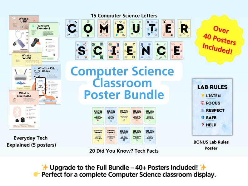 Computer Science Classroom Posters | STEM Bulletin Board Display ...