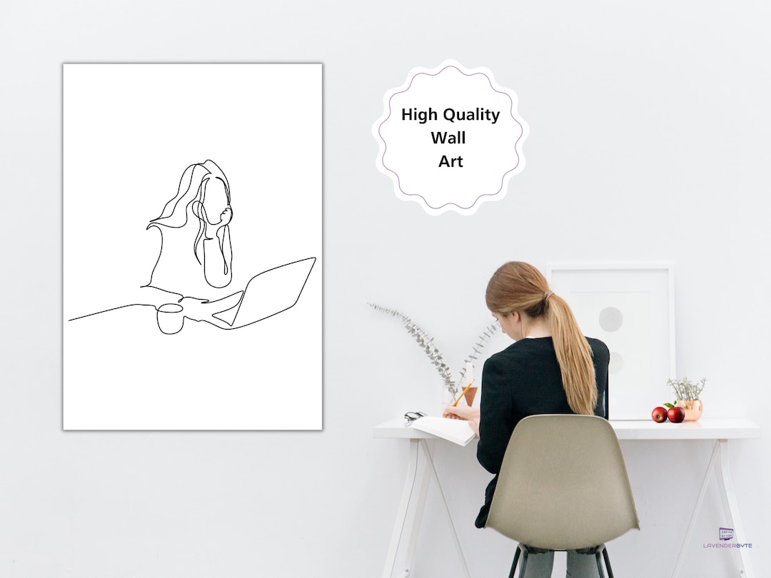 Minimalist Line Art Computer Science Student Gift Poster:office Print ...