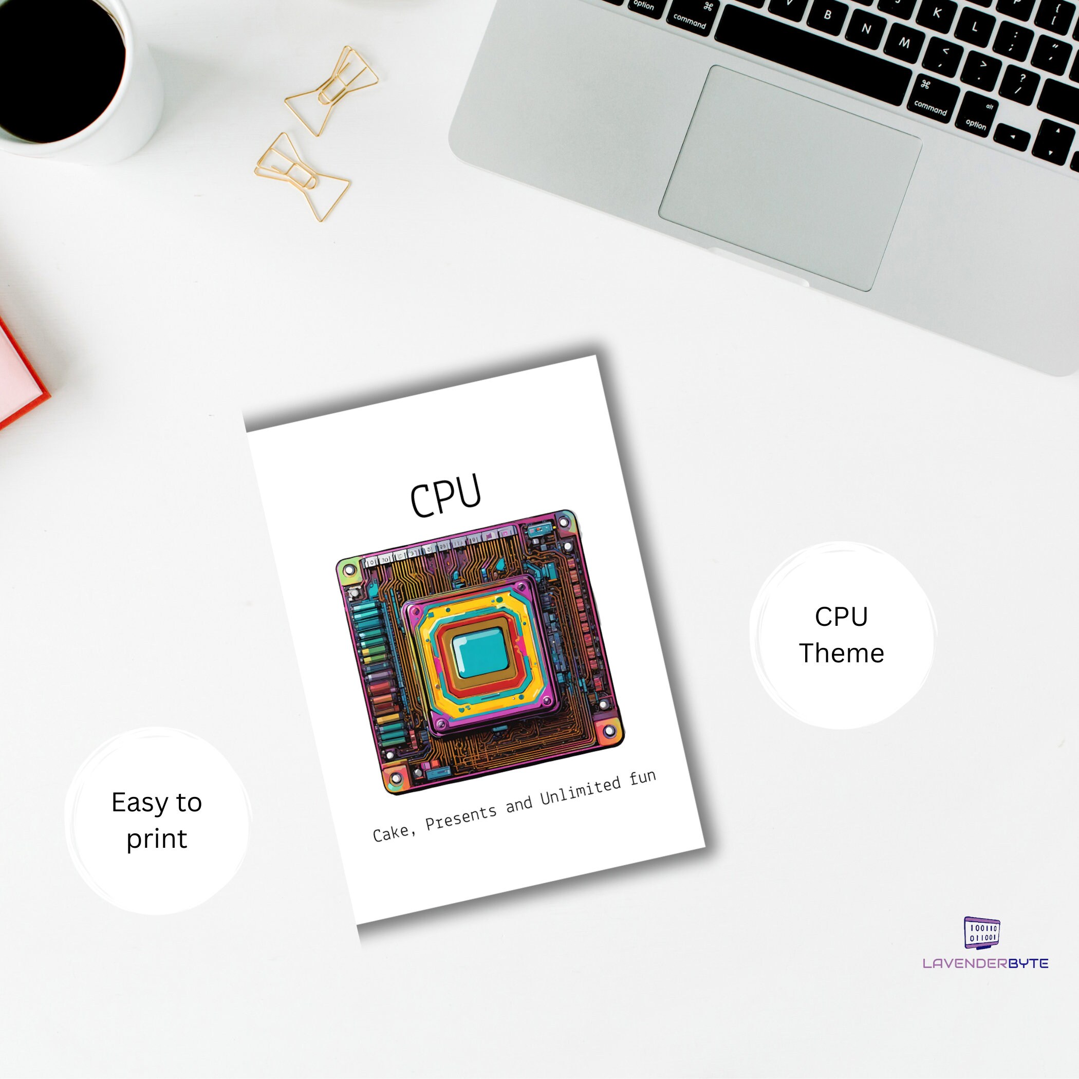 Printable CPU Birthday Card - Happy Birthday Cards for Download, Geeky ...