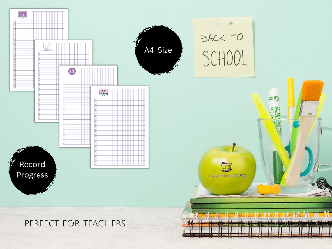 Attendance List: Progress & Grade Tracker printable Checklist, Daily ...