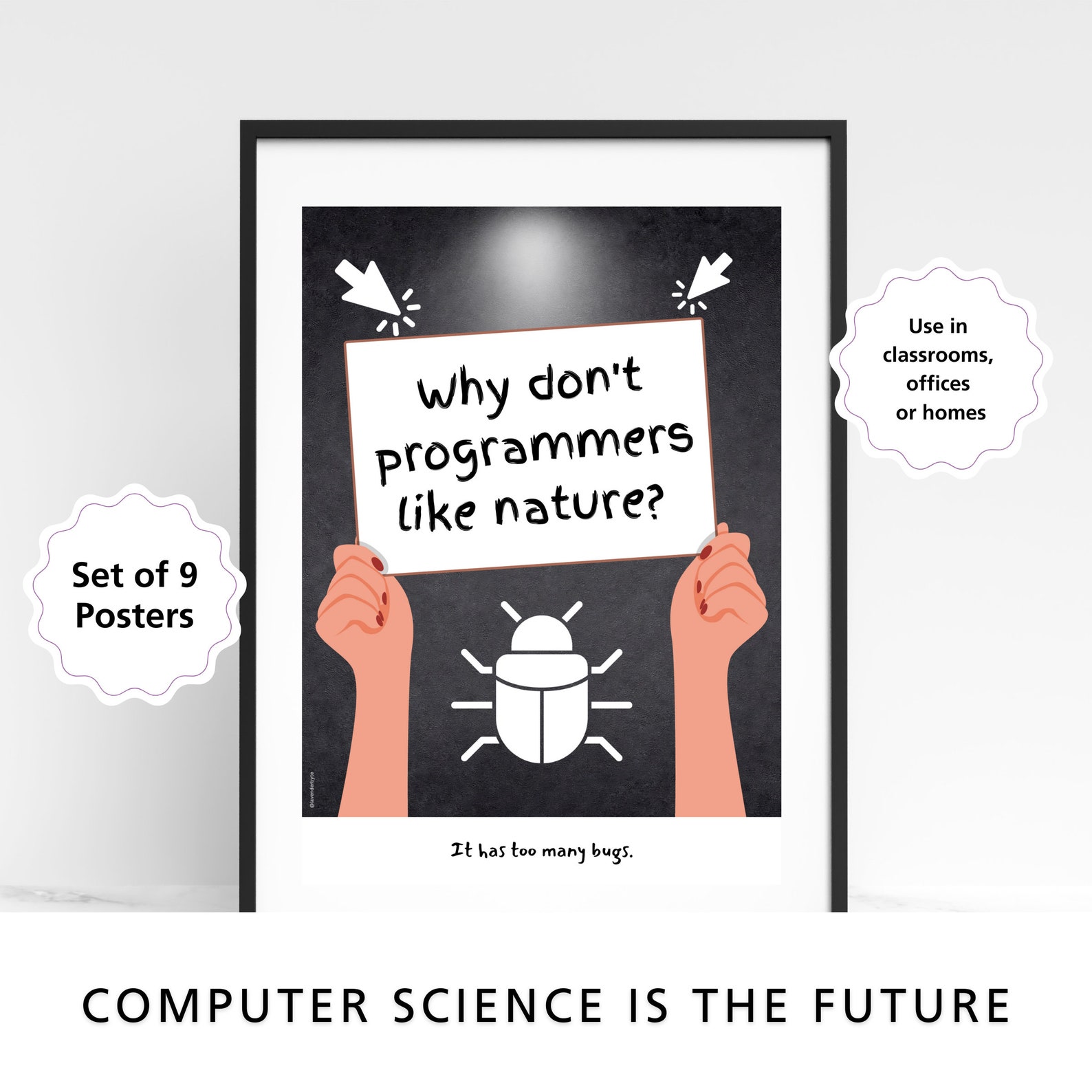 Computer Science Puns Classroom Posters Bundle - Set of 9 Tech Posters ...